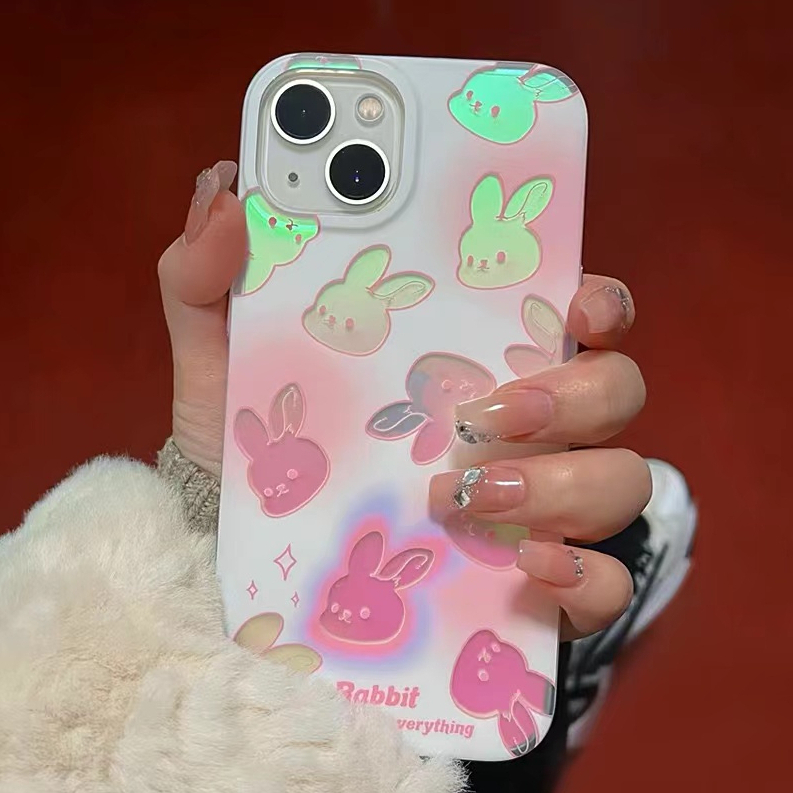 Luxury Laser Bunny Shine Phone Case For iPhone 11,12,13,14,15,16,11PM ...