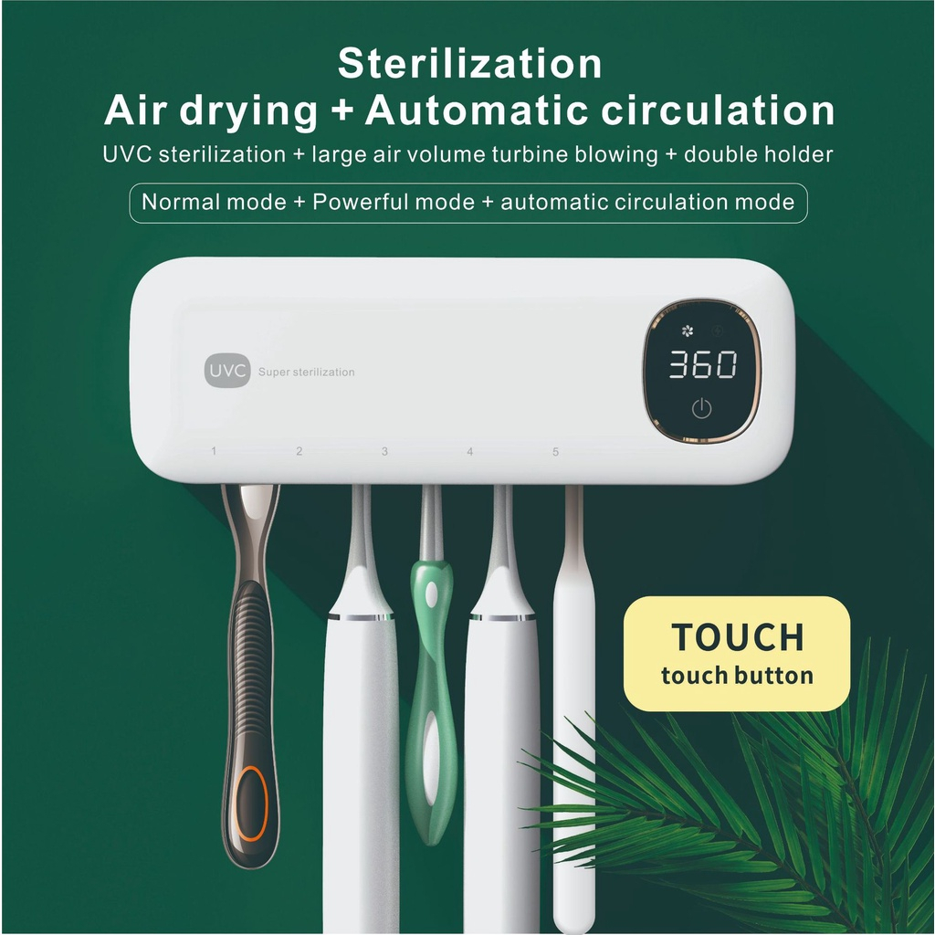 UV Toothbrush Sterilizer Toothbrush Holder Dryer UVC-LED ToothBrush ...