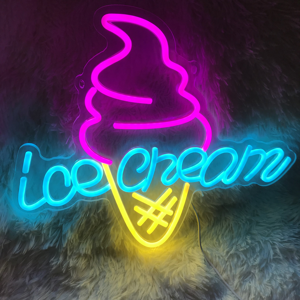 Ice Cream Neon Sign Custom Gelato Neon Signs Business Signboard For Ice ...