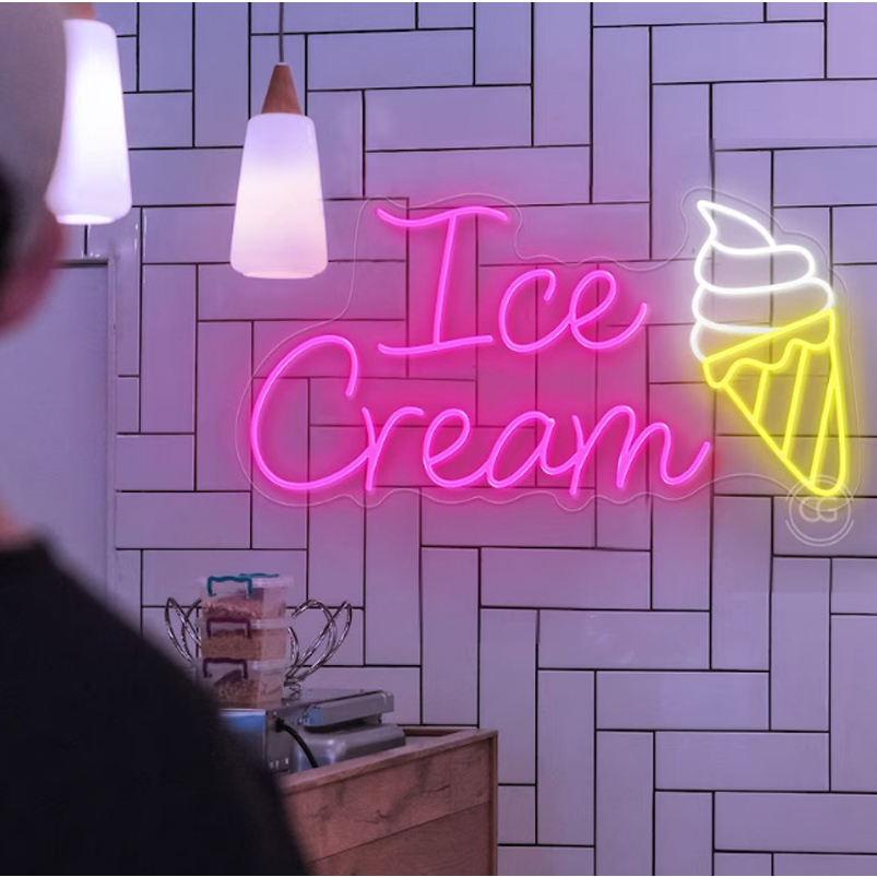 Ice Cream Neon Sign Custom Gelato Neon Signs Business Signboard For Ice ...