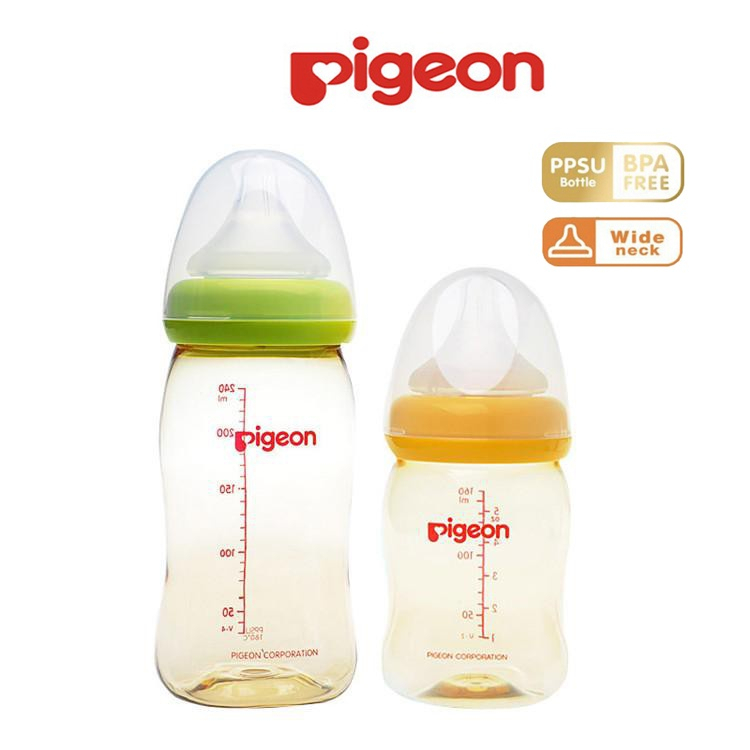 PIGEON Wide Mouth PPSU Bottle Newborn Baby Plastic Anti-flatulence 160 / 240 ML | Shopee Philippines