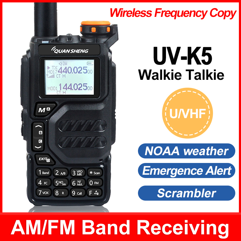 Quansheng Walkie Talkie UHF VHF UV-K5 50-600MHz Air Band DTMF Scrambler ...