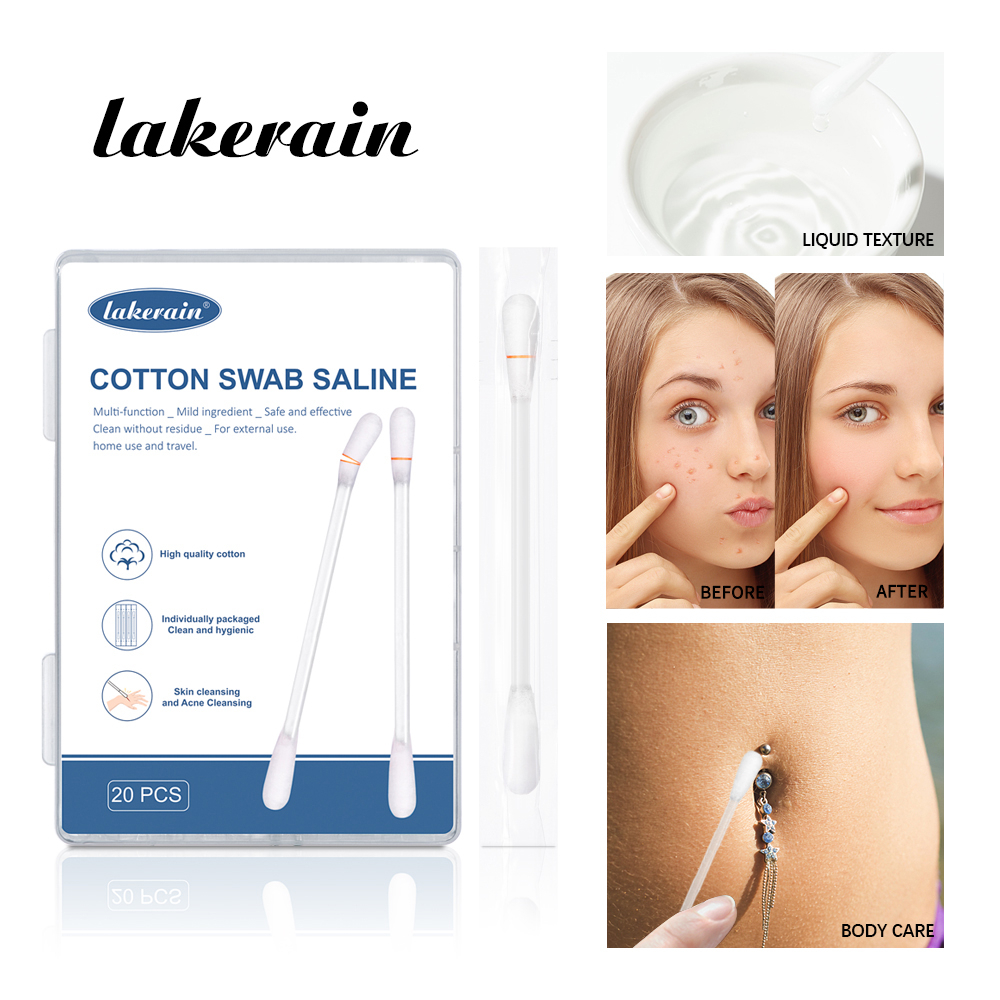 Lakerain Cotton Swab Saline Portable for Acne Prevention Face Skin ...