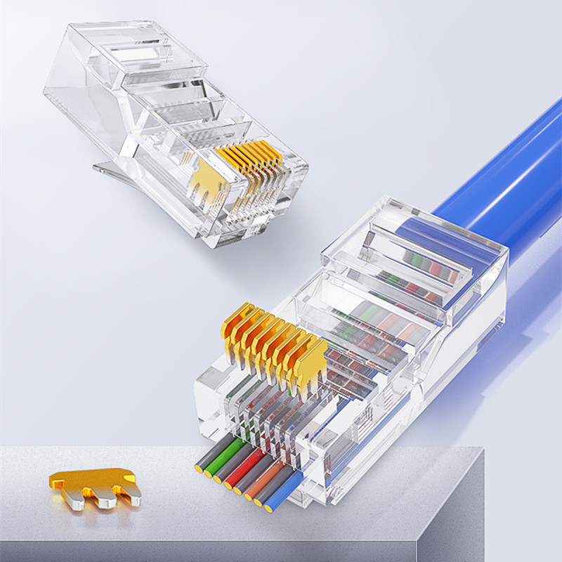 RJ45 Connector Cat5/6 Gold Plated CAT5 RJ45 Network Ethernet Connector ...