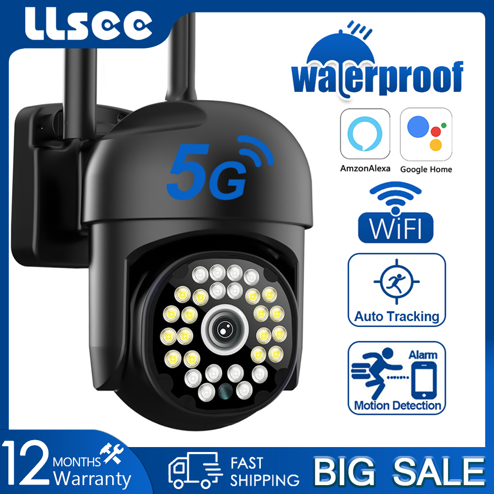 LLSEE HD 5Mp Security Camera Wireless 5G Wi-Fi Outdoor Waterproof Night ...