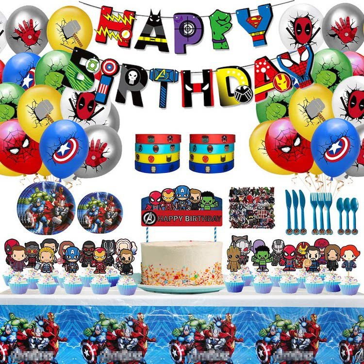 Superhero Theme Birthday Party Decorations Iron Man Disposable ...