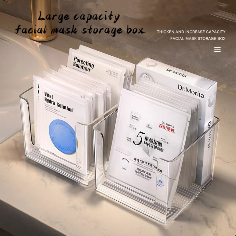 Transparent Facial Mask Storage Box Cosmetic Storage Box Desktop ...