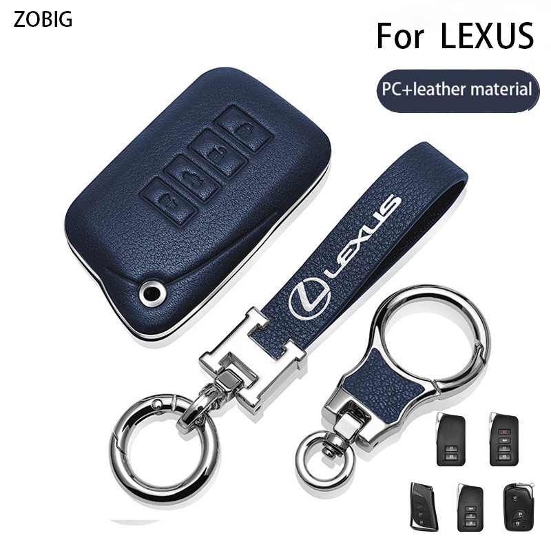 ZOBIG Genuine leather Key Fob Cover for Lexus Car Key Case Shell For ...