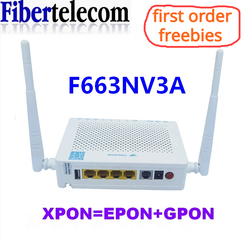 90% new Original GPON EPON ONU F663NV3A 1GE+3FE+1TEL+1USB+WiFi English ...