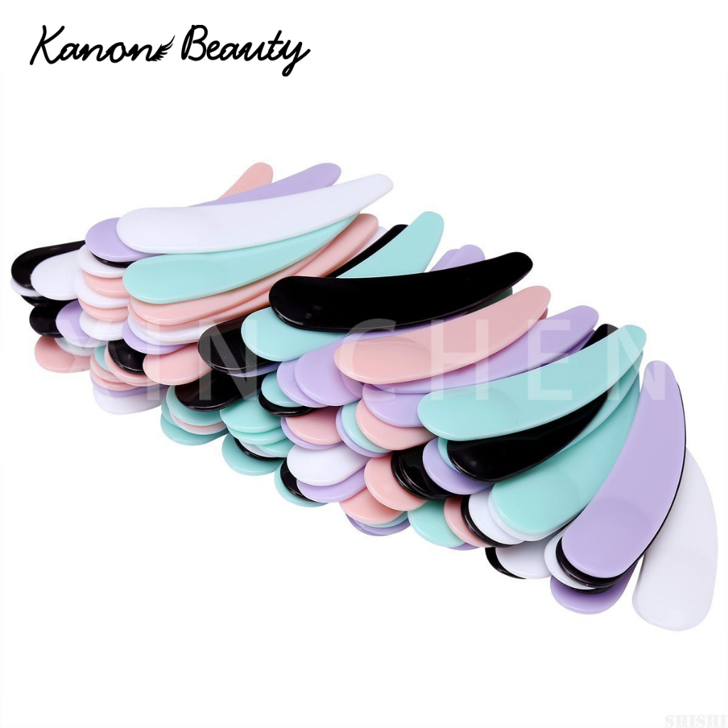 10/50Pcs Mini Cosmetic Mask Spatula Disposable Curved Scoop Makeup Mask ...
