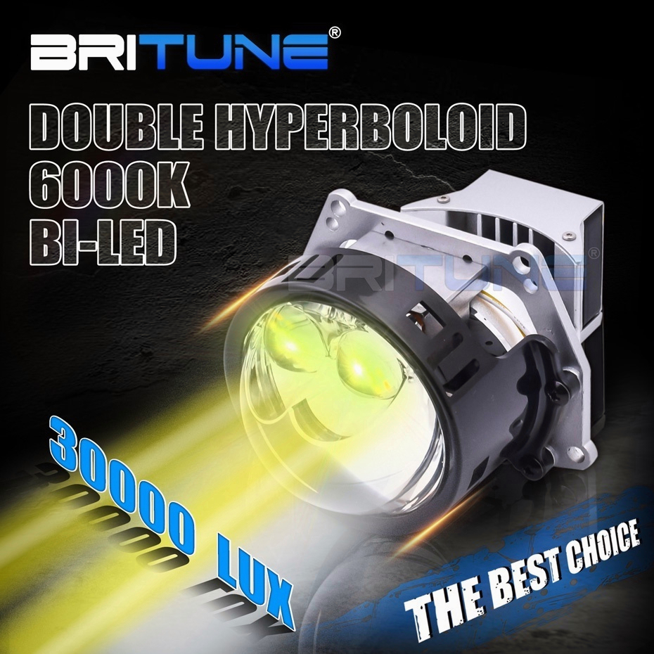 130W Bi-led Projector Lenses For Headlights Double Hyperboloid Matrix ...