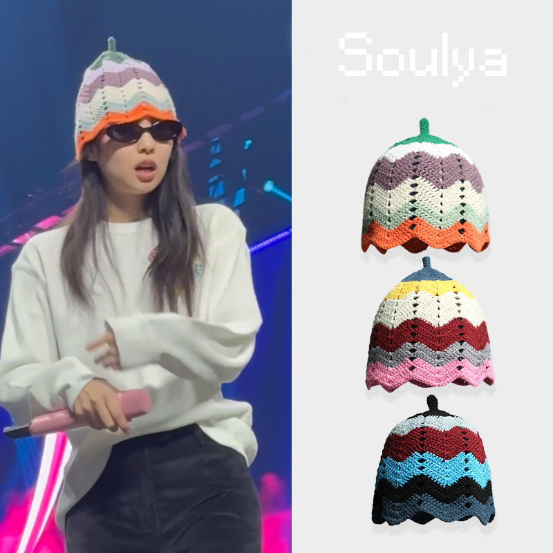 Blackpink Jennie Retro Hollowed Out Flower Handmade Pumpkin Hat Korean ...