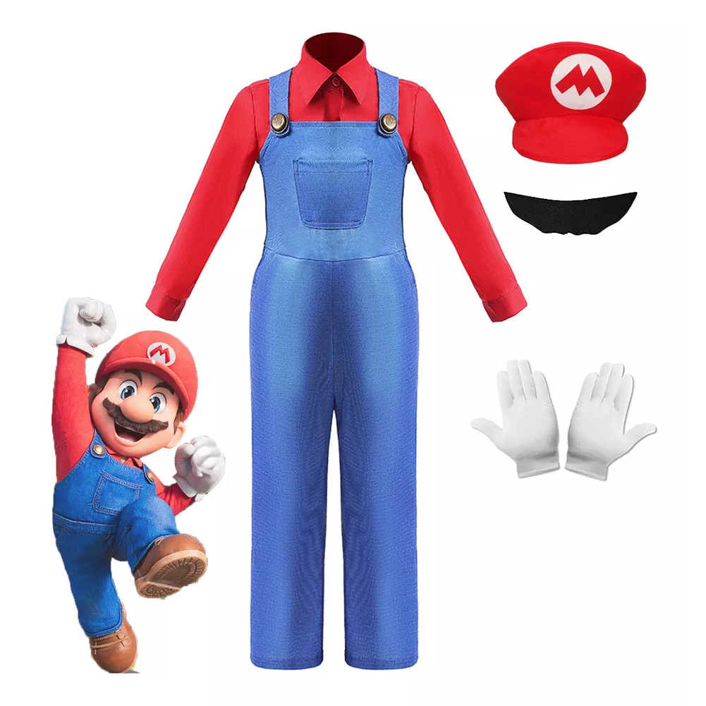 LZH Children Super Mario Bros Cosplay Costume Boy Performance Dress 2 ...