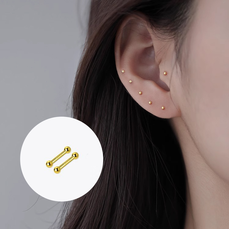 S925 Sterling Silver Ear Bone Nails Earrings Buckle Earrings Screw ...