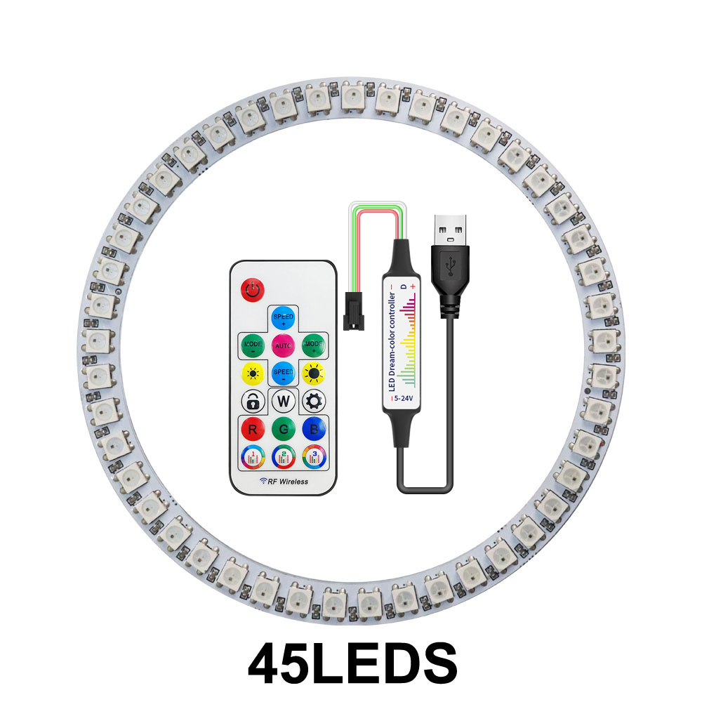 WS2812B 8/16/24/35/45 Leds Pixel Ring Addressable Led Modules RGB Full ...