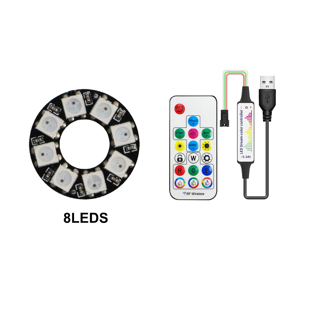 WS2812B 8/16/24/35/45 Leds Pixel Ring Addressable Led Modules RGB Full ...