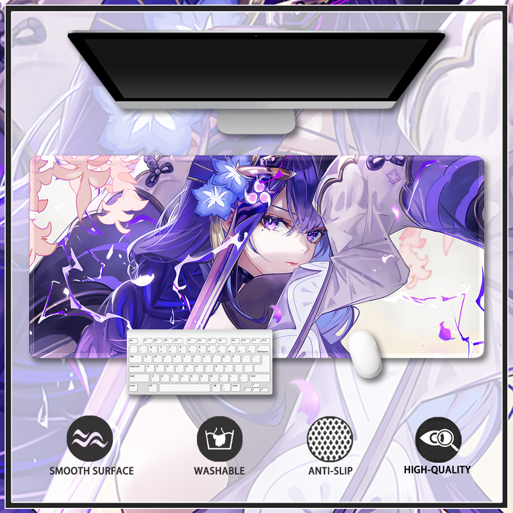 Raiden Shogun Customised Mouse Pad Gaming Table Mat Stitched Edge ...