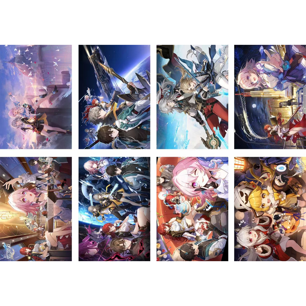 8pcs/set Anime Honkai: Star Rail A3 Posters Print Cosplay Wall ...