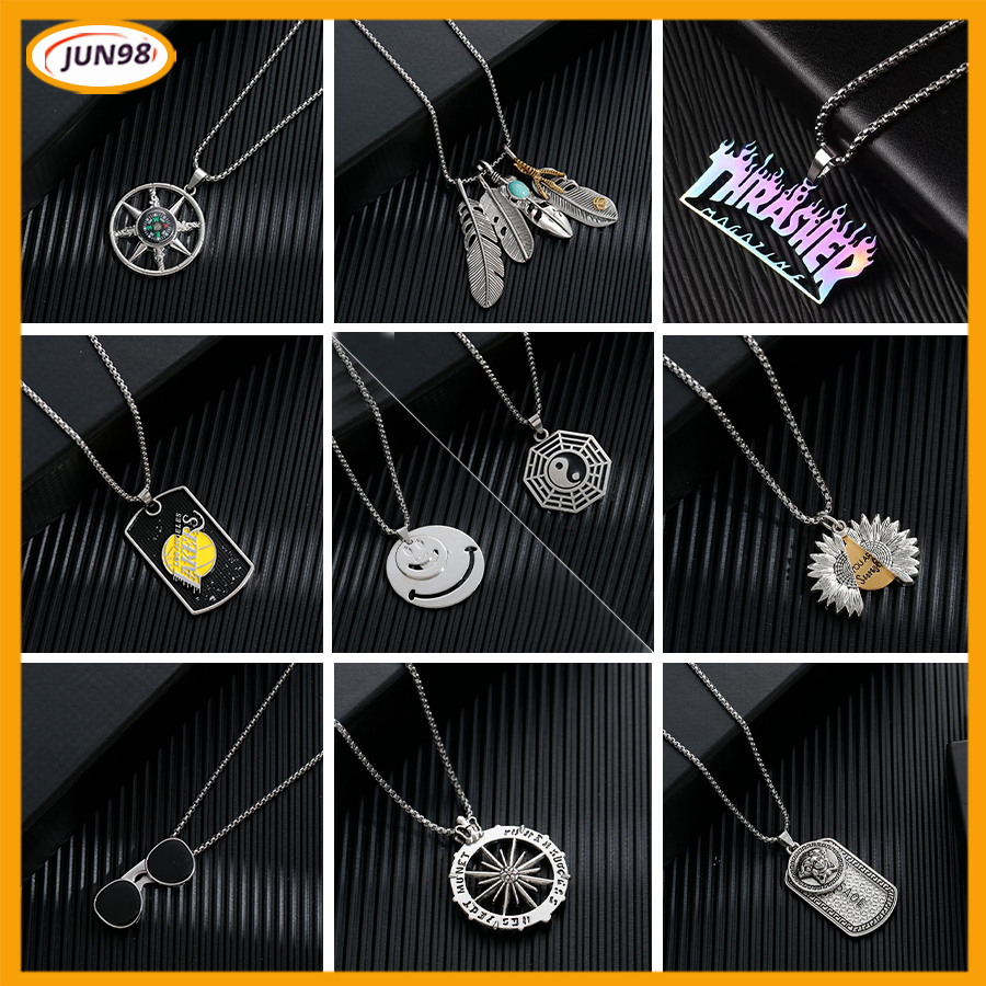 Rantai Leher Lelaki Fashion Necklace Men Women Simple Pendant ...