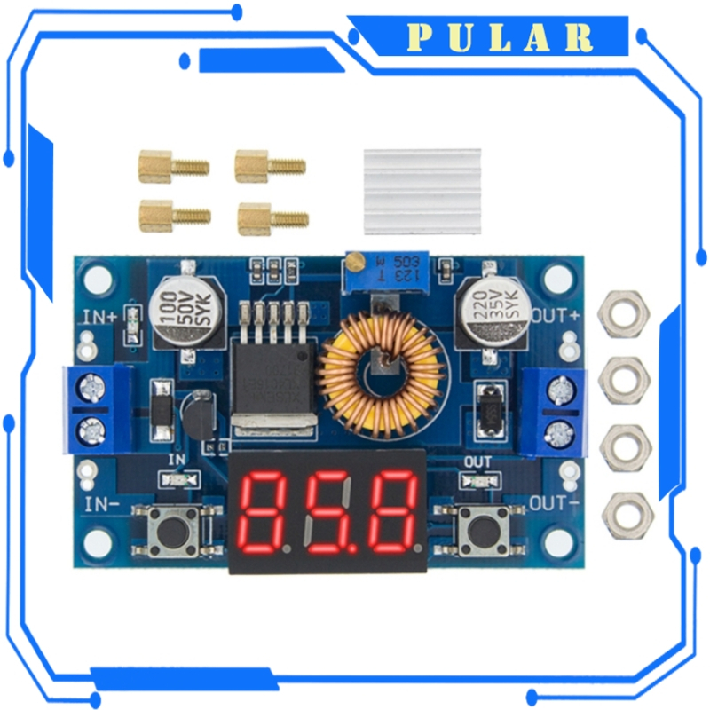 XL4015 5A High power 75W DC-DC adjustable step-down module+LED Voltmeter Power supply module ...
