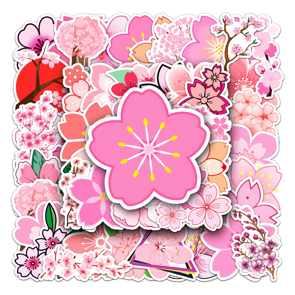 50 Piece Funny Cherry Sakura DIY Creative Motor Stickers Car Stickers ...