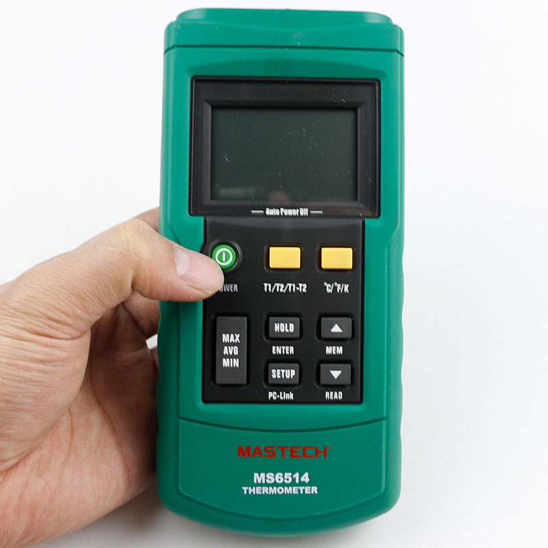 MasTech MS6514 Dual channel Digital Thermometer Temperature Tester USB ...