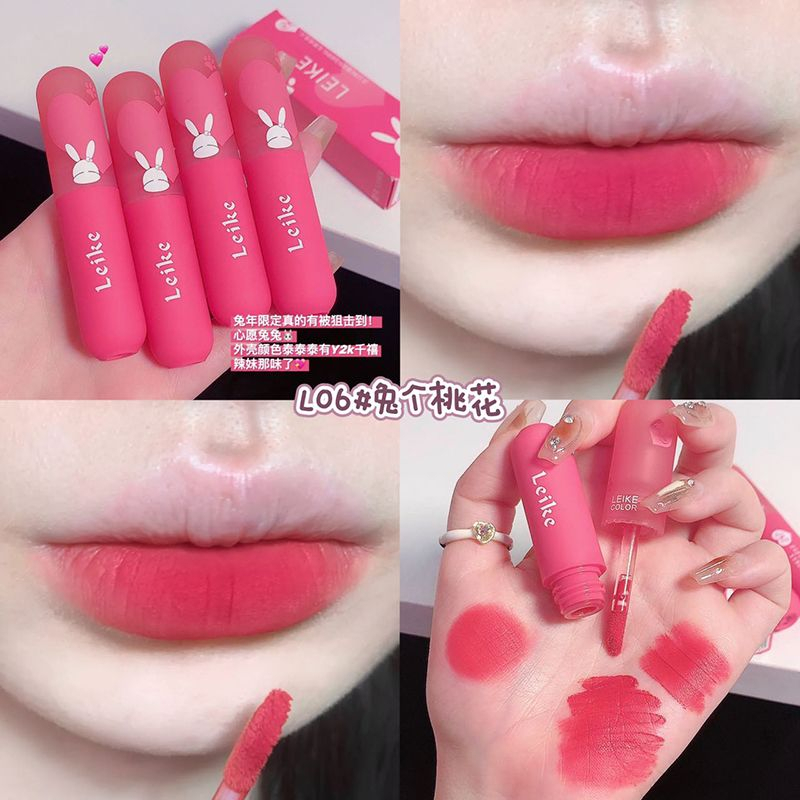 Pink Velvet Matte Liquid Lip Stick Waterproof Rose Pink Lip Gloss Long ...