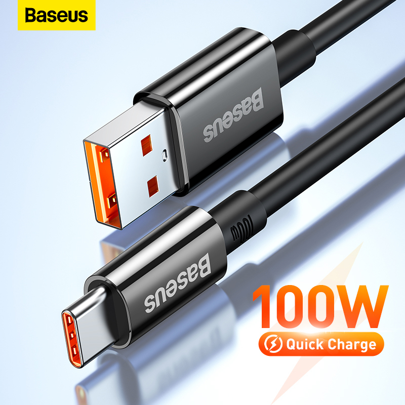 Baseus 100W USB C Cable 6A Type C Cable For Huawei P30 PD Fast Charger ...