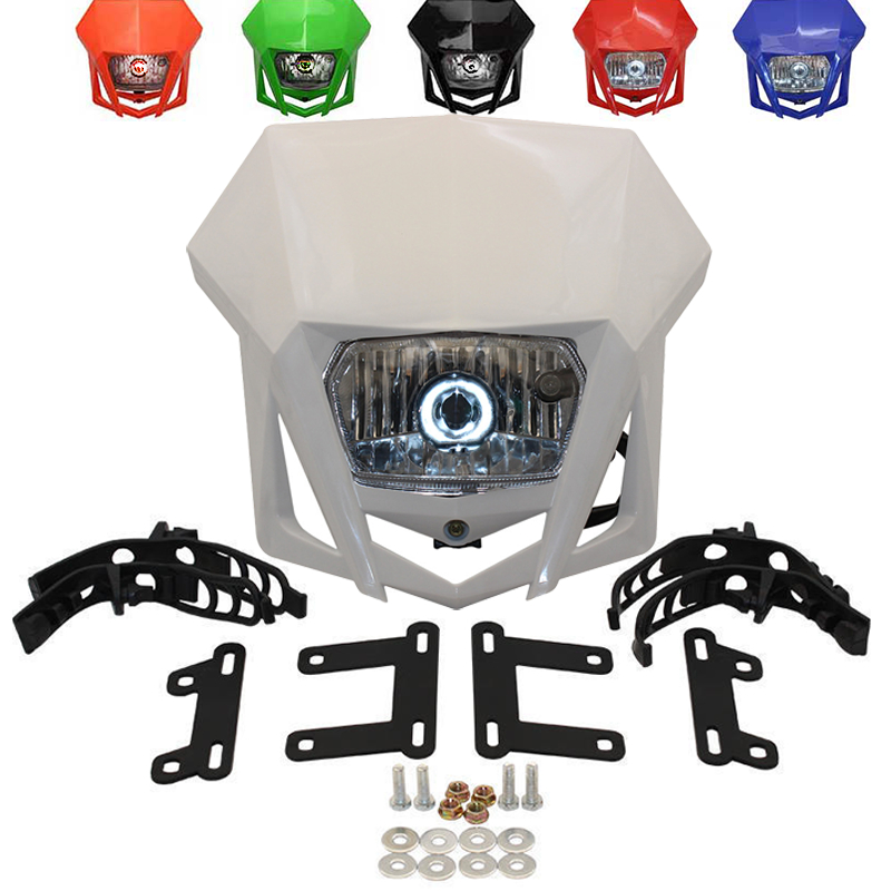 Motorcycle Universal Headlight Kit Motocross Head Lamp Light with H4 ...