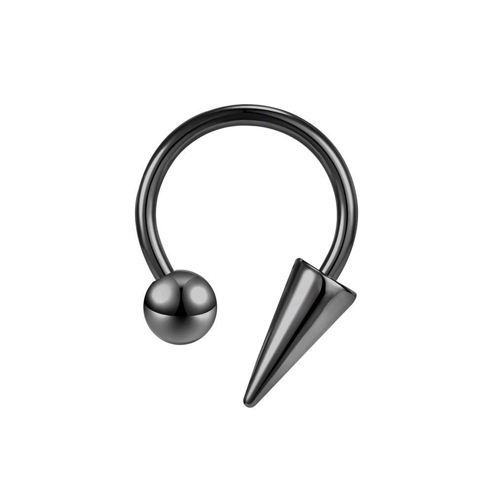 1 PC 16G 8/10/12mm Cone Septum Piercing Stainless Steel Horseshoe Nose Piercing Spike Devil ...