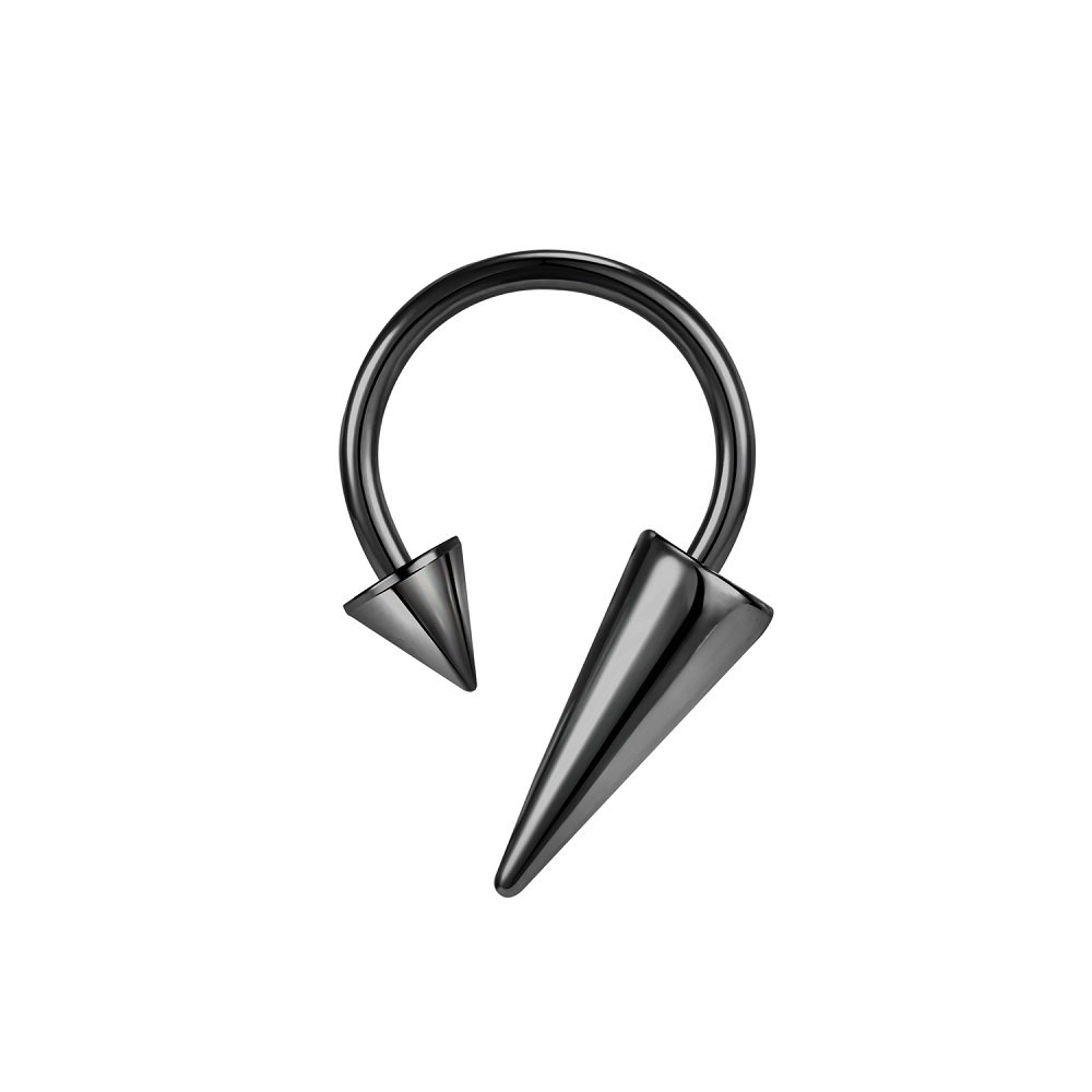 1 PC 16G 8/10/12mm Cone Septum Piercing Stainless Steel Horseshoe Nose Piercing Spike Devil ...