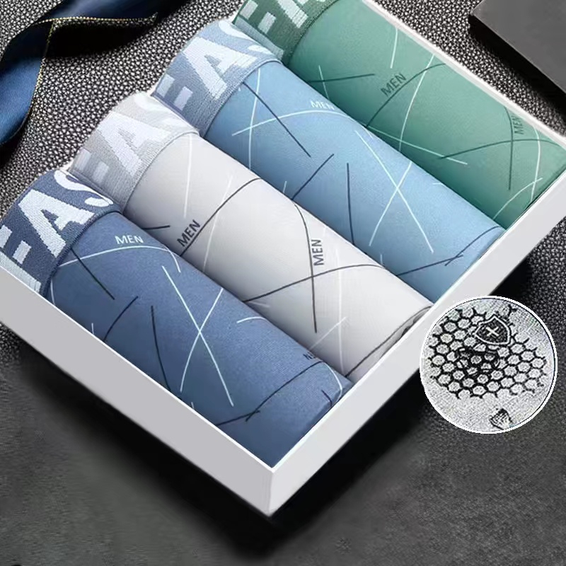 4 PCS Breathable Boxers Plus Size Men Antibacterial Underwear ...