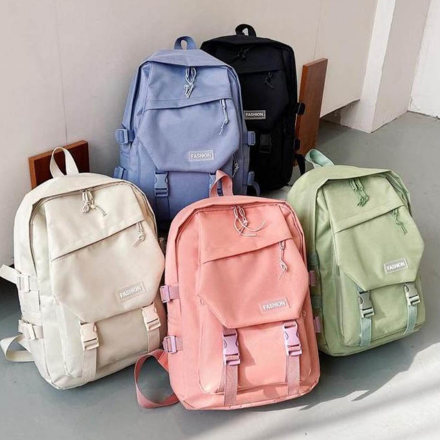 College style neutral minimalist labelling student school bag, junior ...