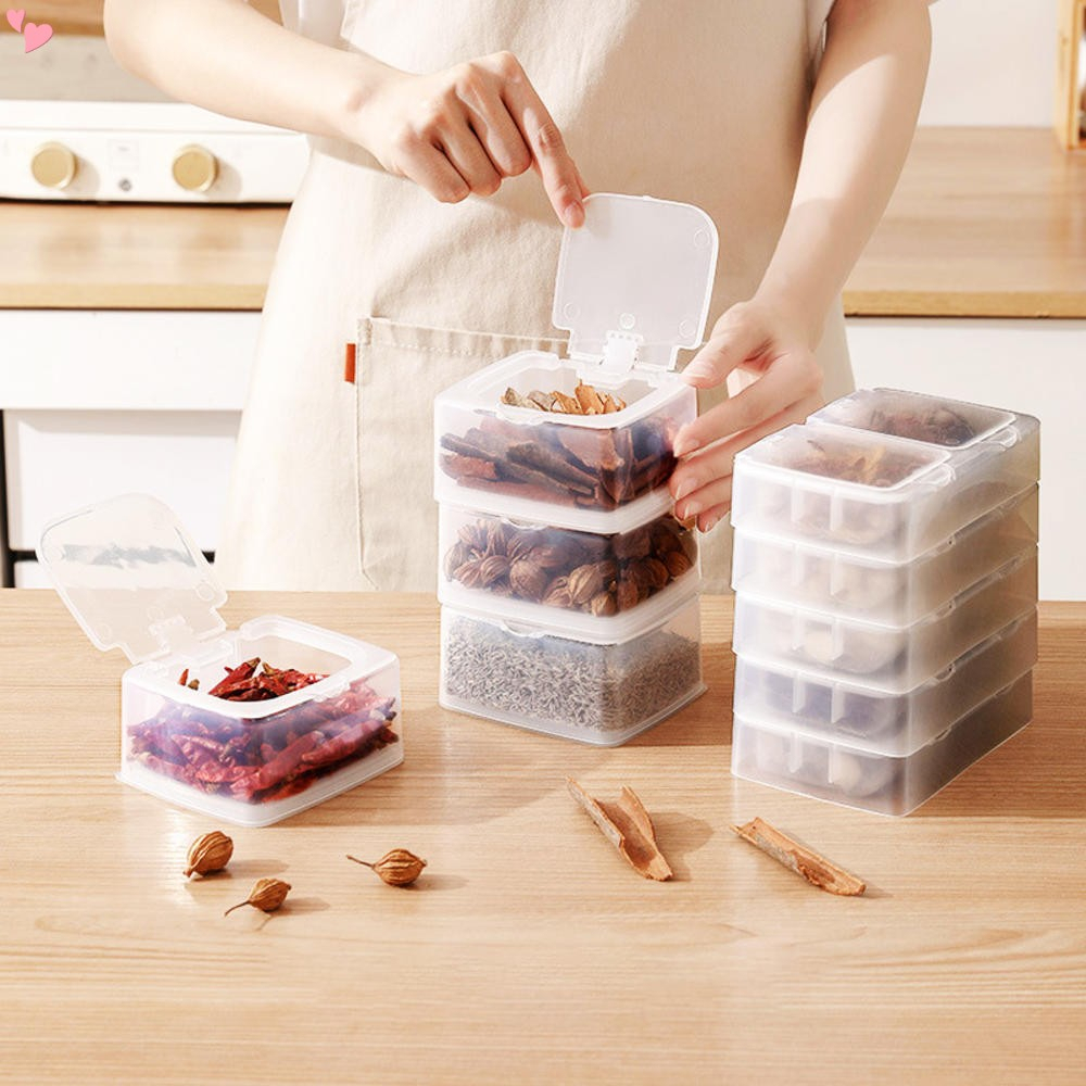 Transparent Flip Seasoning Spice Sealed Preservation Box Portable ...