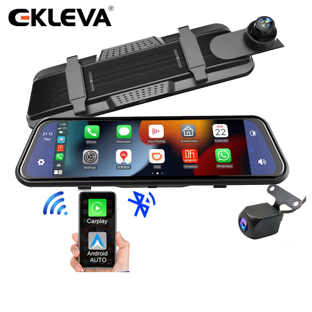 Ekleva Wireless Carplay Car Dvr Dashcam Android Auto Wi-Fi Dash Cam ...