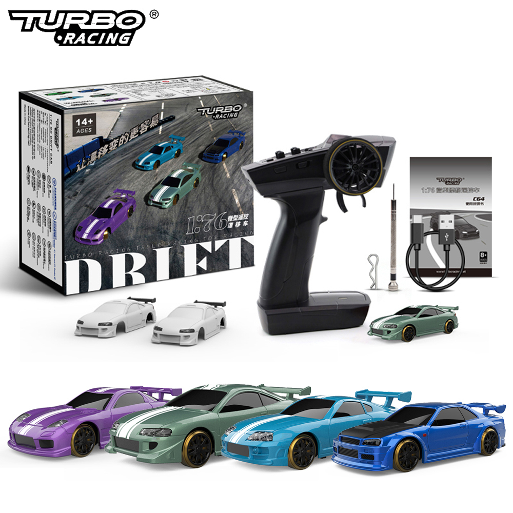 Turbo Racing C61 C62 C63 C64 1:76 2.4GHZ RC Drift Car Type-C With Gyro ...