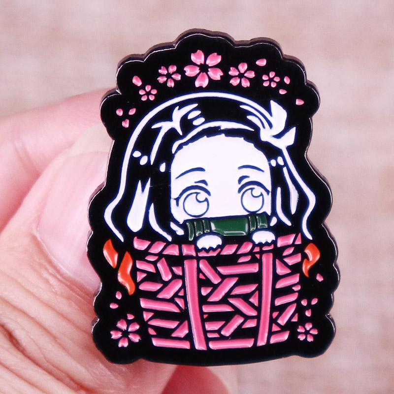 demon slayer nezuko Enamel Pins Kimetsu No Yaiba anime girl Lapel Pin ...