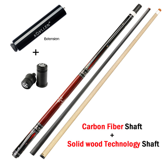 KONLLEN KL-01F Real Wood Inlay Pool Cue Stick with 2 Low Deflection ...