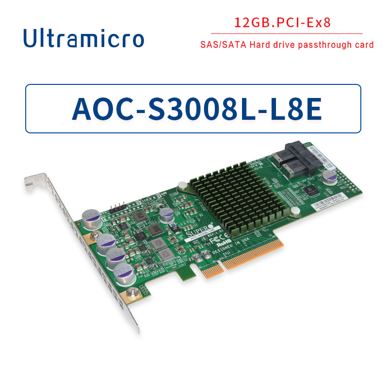 Ultramicro AOC-S3008L 12GB SAS3008 SAS/SATA 12GB Hard Drive Direct Card ...