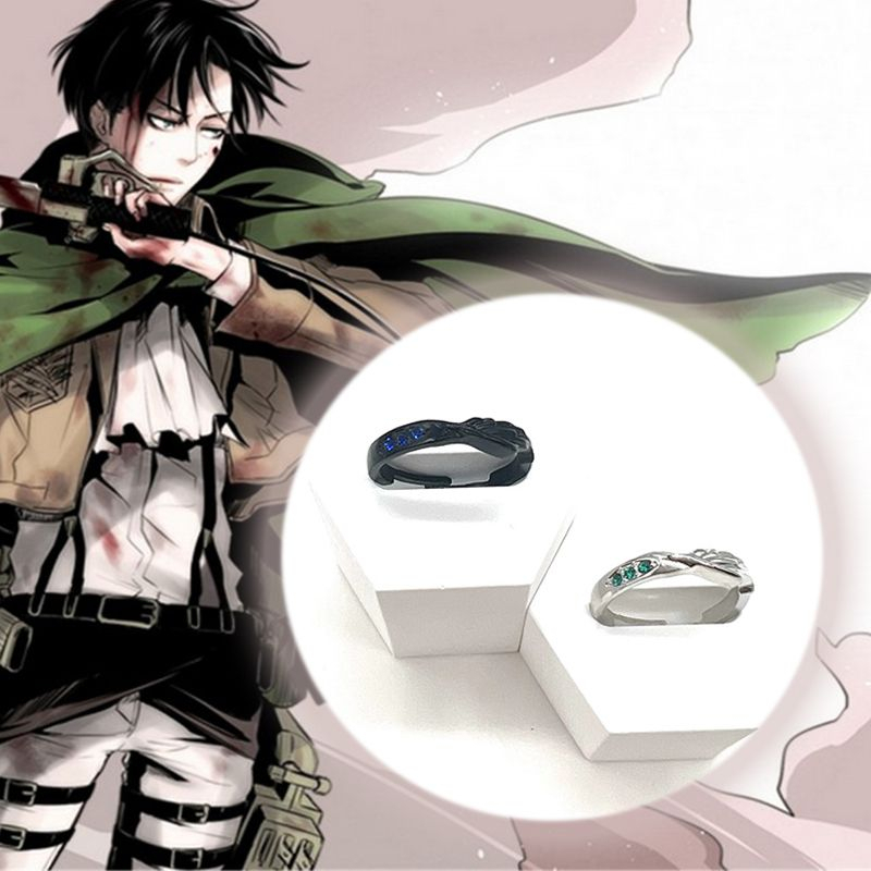 Anime Attack on Titan Ring Wings of Liberty Eren Levi Metal Adjustable ...