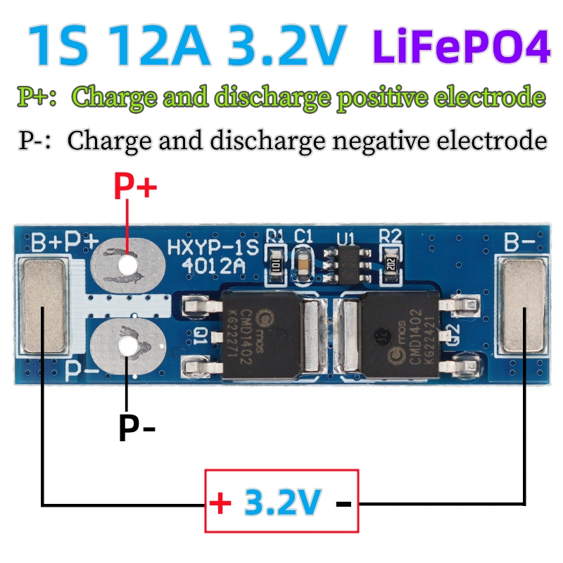 BMS 1S 12A 16A 24A 3.7V LiFePO4 Lithium Battery Protection Board 18650 4.2V Charging Voltage ...