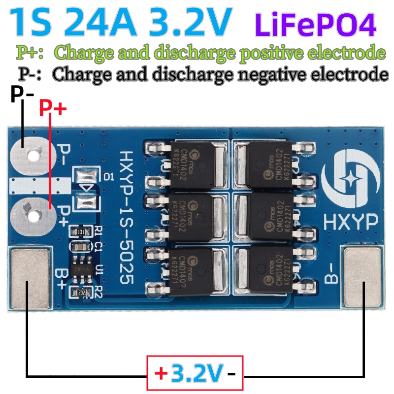 BMS 1S 12A 16A 24A 3.7V LiFePO4 Lithium Battery Protection Board 18650 4.2V Charging Voltage ...