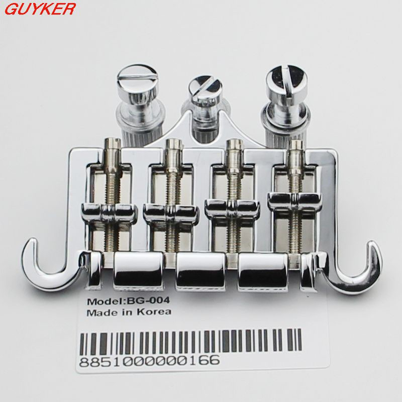 3 Point 4 String Bass Bridge Tailpiece Chrome For GBS EP Guitar Parts ...