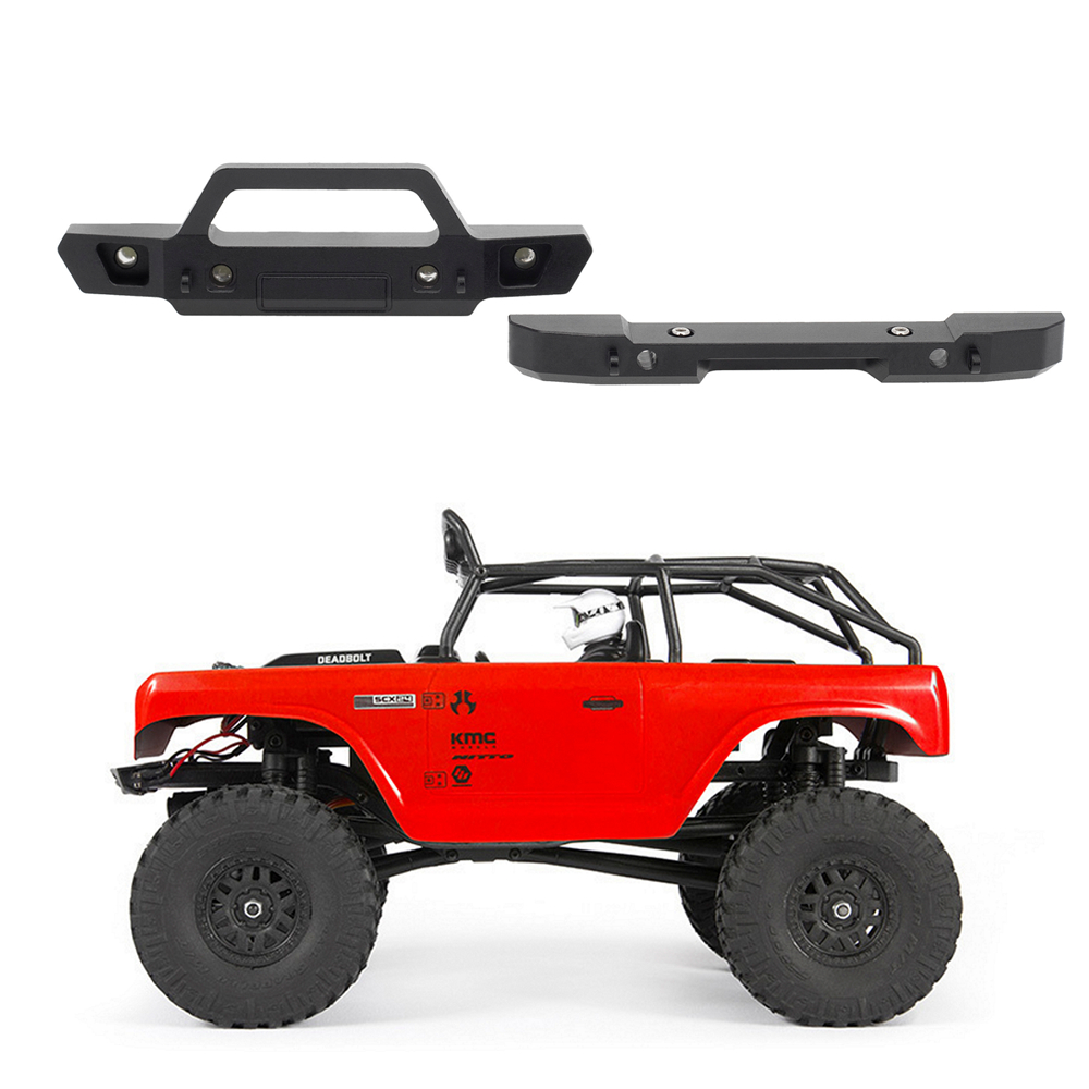 Aluminum Front Bumper with LED and Rear Bumper for Axial SCX24 Wrangler ...