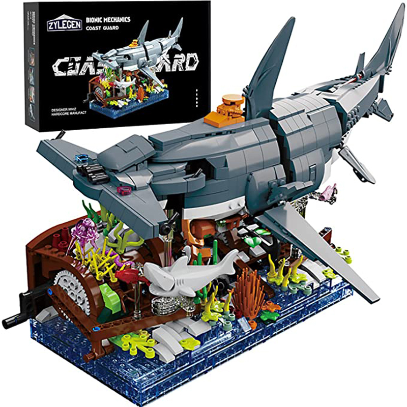 Rotatable Hammerhead Shark Deep Sea Creatures Building Blocks kit,Ocean ...