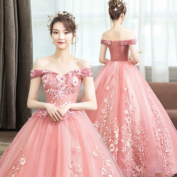 Colored Mesh Pettiskirt Annual Party Host Evening Dress Long ...