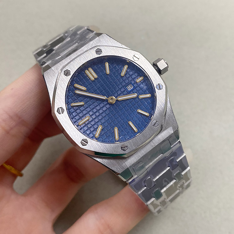 31MM Ladies Watch Octagon Steel Quartz Watch Green Luminous Dial with ...