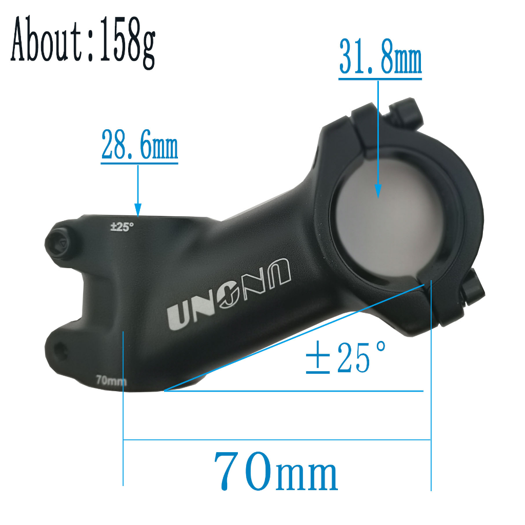 UNO Stem 7°/17°/25°/35°Ultralight Alu Mountain Bike Stem 31.8*60/70/80 ...