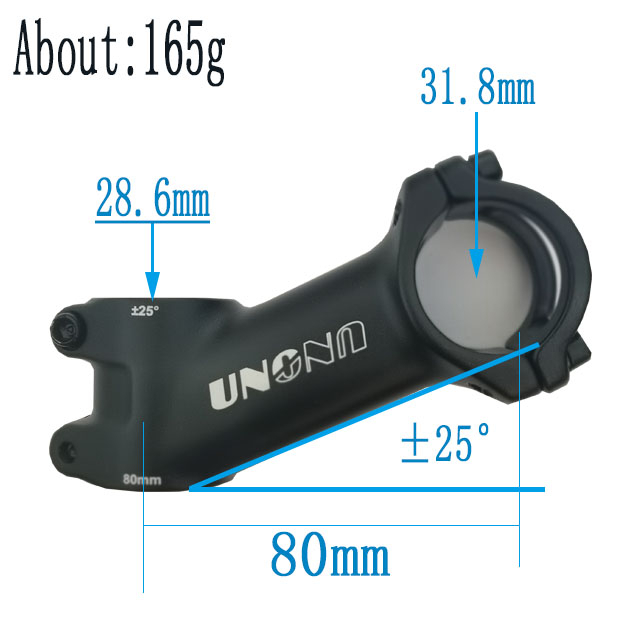 UNO Stem 7°/17°/25°/35°Ultralight Alu Mountain Bike Stem 31.8*60/70/80 ...