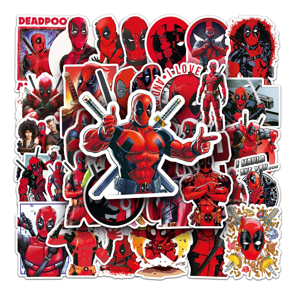 50 Piece Funny Maverl Hero Deadpool Stickers Waterproof DIY For Laptops ...